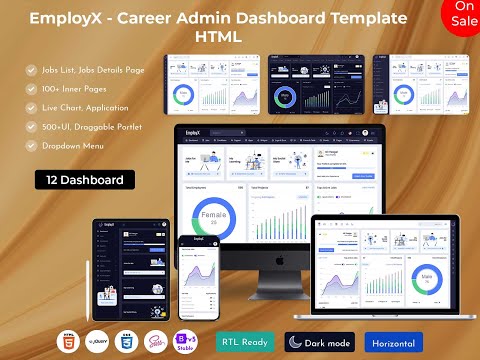 Career Admin Dashboard Template for Employment & Job Portal – EmployX