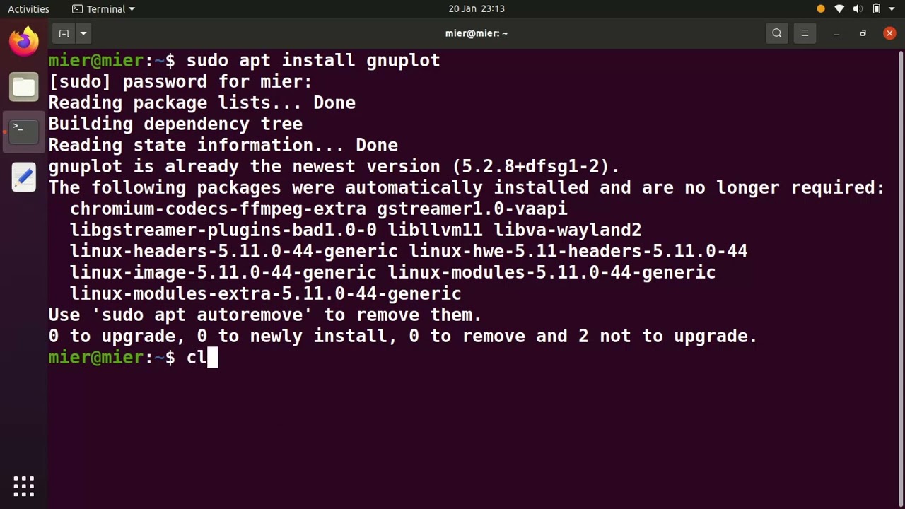 Gnuplot #1 - Install gnuplot and plot x