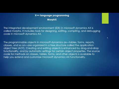 MS Dynamics AX 2012 Development Training Video : What is MorphX Ax 2012