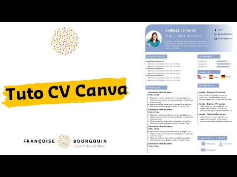 Tuto canva modèle CV 1