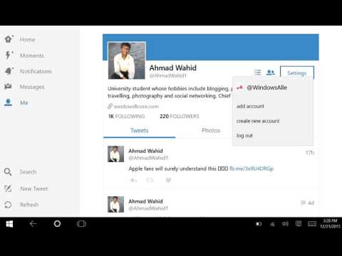 Twitter app for Windows 10: How to log out your account