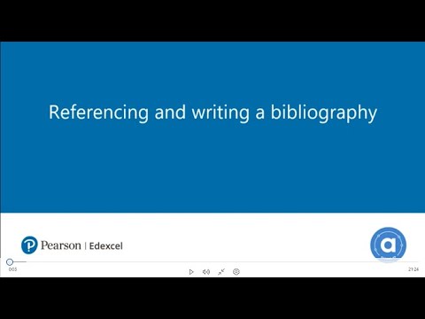 Pearson and AccessEd: Referencing and writing a bibliography