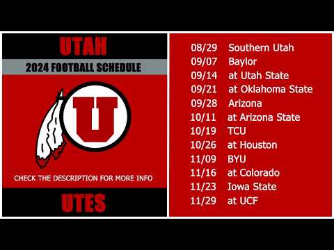 2024 Utah Utes Football Schedule