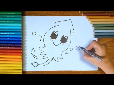 How To Draw a Squid step by step for Kids
