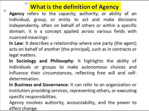 what is the definition of agency