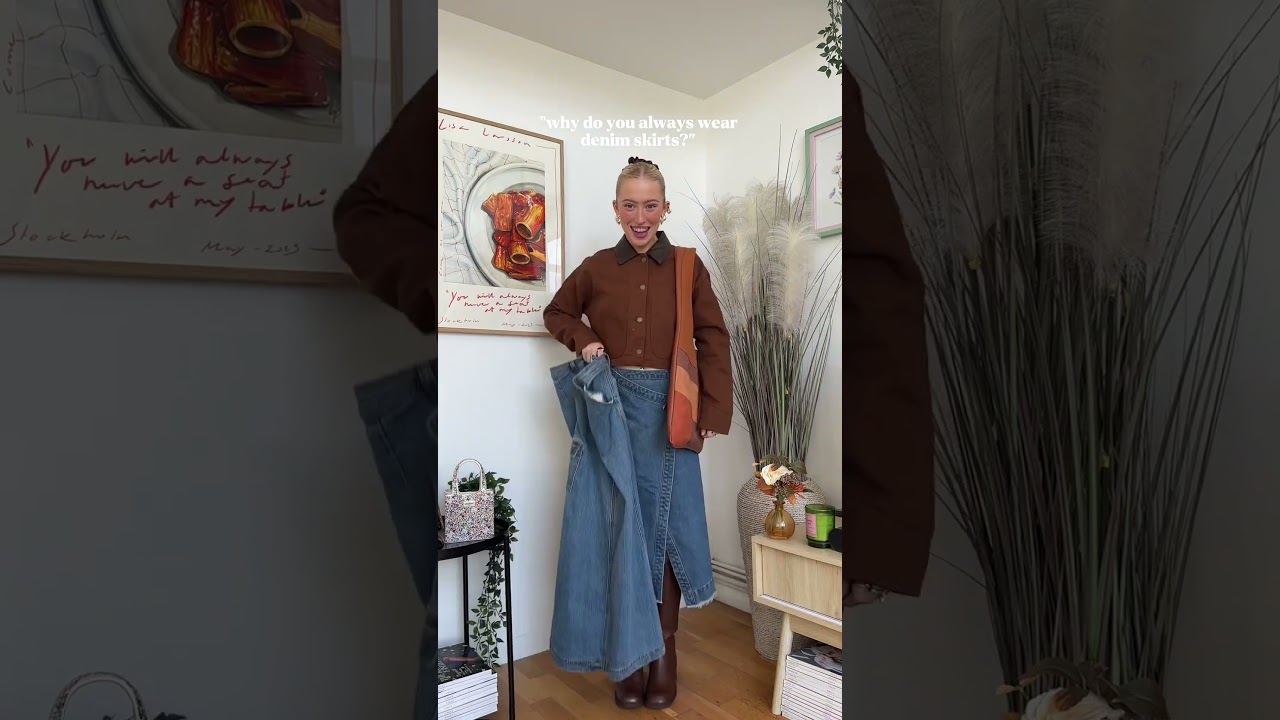 Denim maxi skirts for fall 🤎 #denimskirt #denimmaxiskirt #denim #autumnoutfits