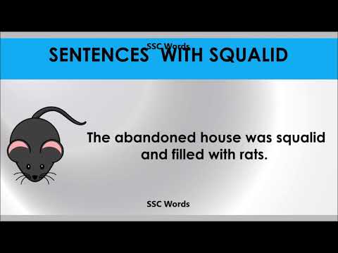 Squalid # Improve English # Meaning and 5 sentences # GRE CAT GMAT word # SSC Words