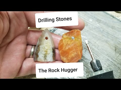 Drilling Stone slabs with a Dremel and diamond core bits from Joiner. #thefinders #lapidary #howto