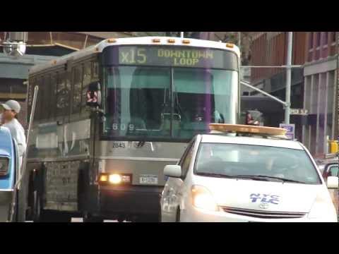 MTA NYCT Bus: 2000 MCI D4500 X15 Express Bus #2843 on Pearl St (AM Rush Hour)