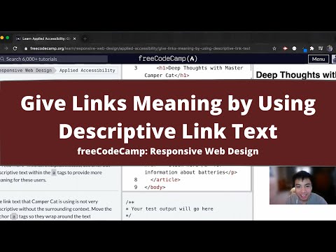 Give Links Meaning by Using Descriptive Link Text (Applied Accessibility) freeCodeCamp Tutorial