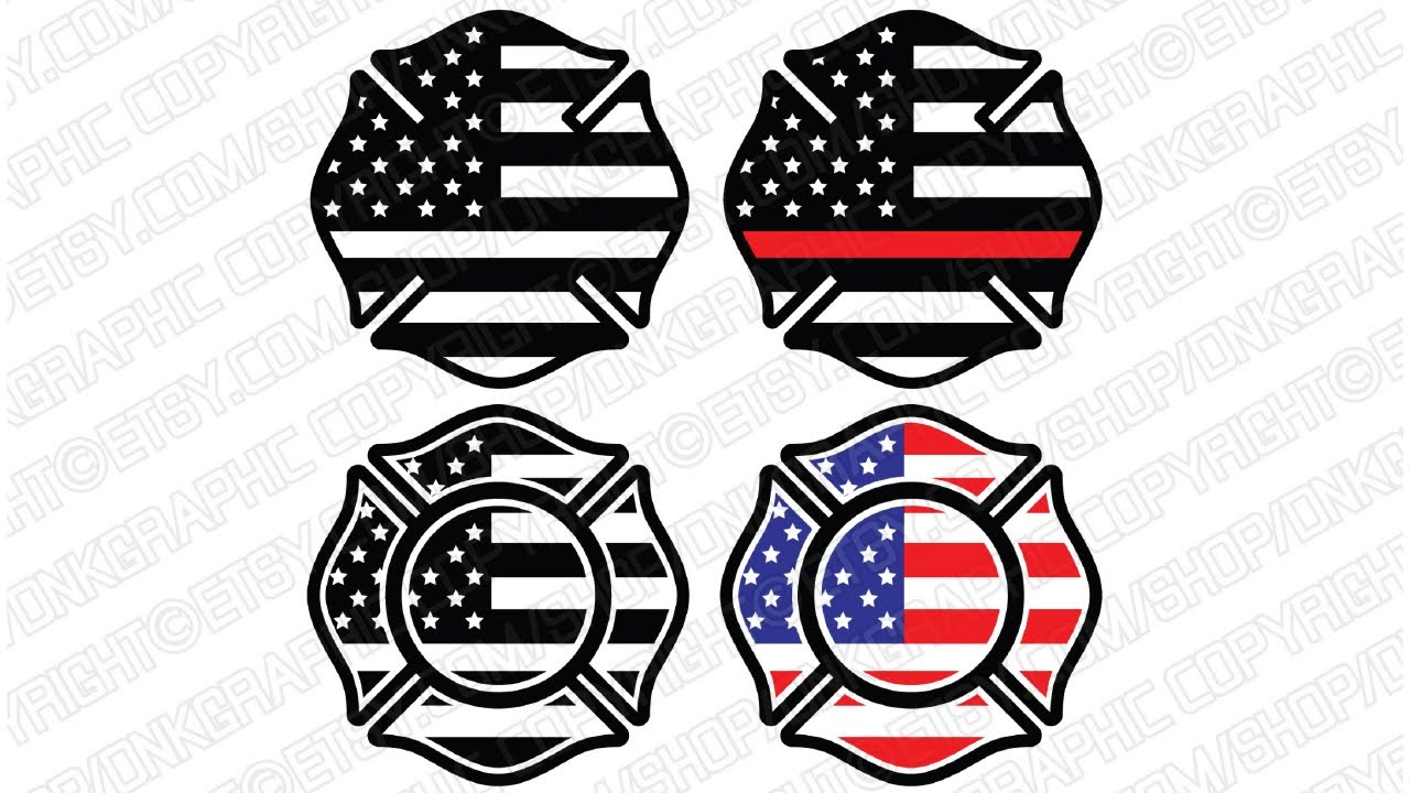 Fire Department Badge Firefighter Fireman Logo SVG Sticker Decal Silhouette Cameo Cricut Cut File