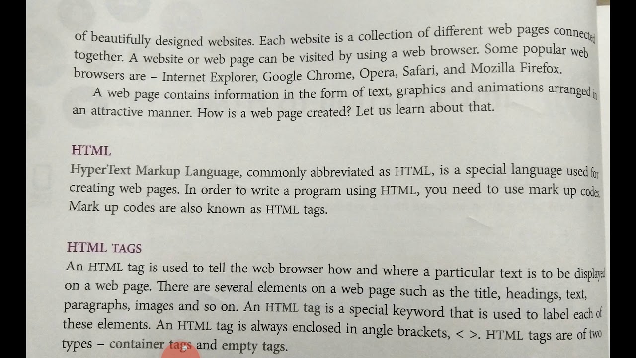 Class -7 super computer Chapter -7 Introduction to HTML