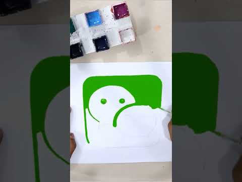 How to draw the Wechat logo #Wechat #Shorts