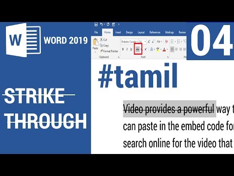 Strike Through in Microsoft Word in Tamil | Home Menu Microsoft Word