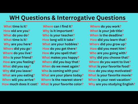 WH Questions in English | WH and Interrogative Questions Example | English Sentence Practice