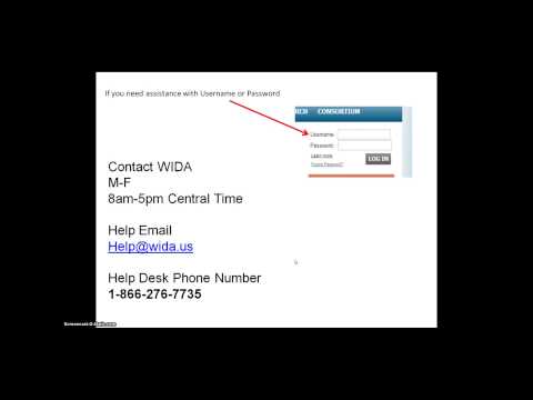 How to log into WIDA
