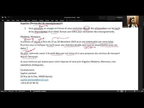 Formal Letter in French - Asking Information