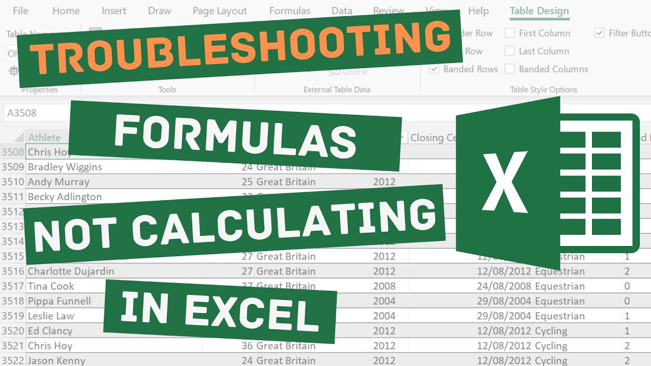 Troubleshooting Formulas Not Calculating in Excel
