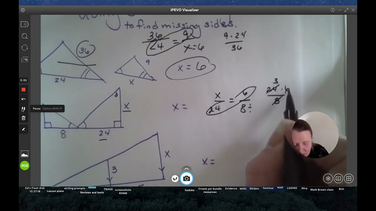 Similar Triangles find the missing side 1