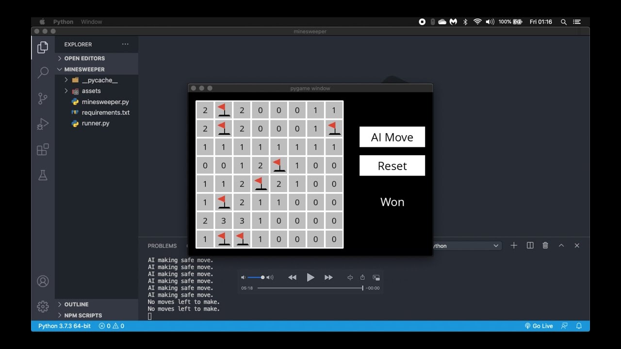 AI Python - Minesweeper Overview (Propositional Logic)