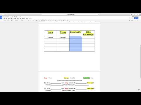 Class Schedule in Spanish - Chapter 2A - Pg 96 - Realidades