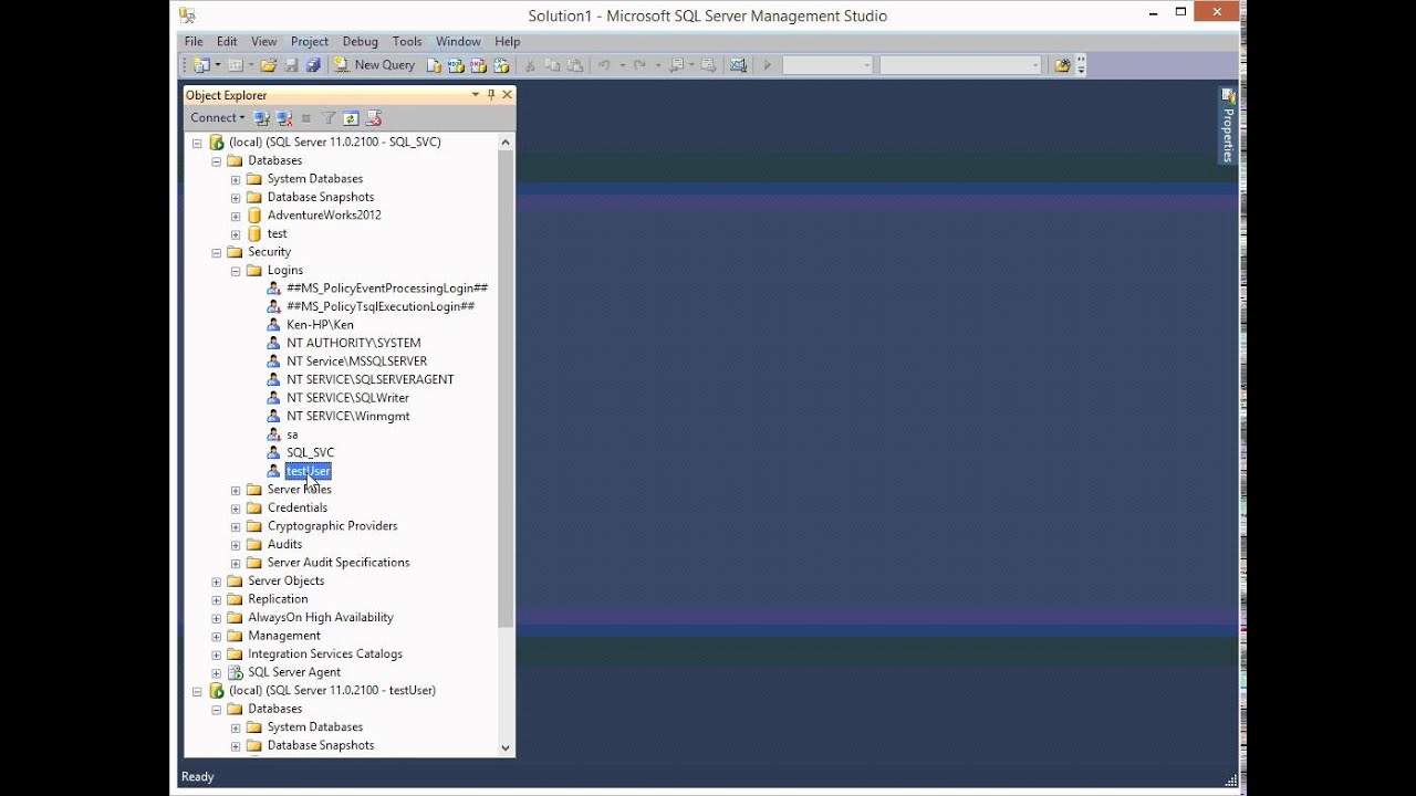 SQL Server Tutorial 3 - User and Roles