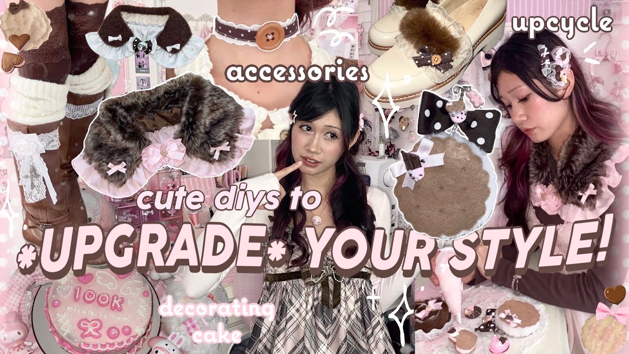 CUTEST DIYS to UPGRADE YOUR STYLE 🎀 accessories, upcycle, styling outfits, + cake for 100k ♡‧₊˚ 