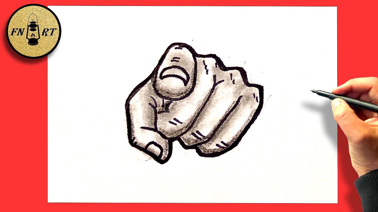 How to draw a finger pointing at you easy