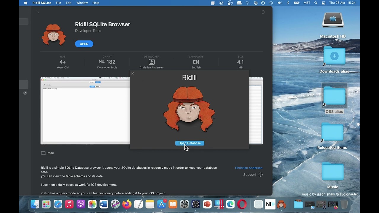 Ridill SQLite Browser Developer Tools App [MAC] Basic Overview - Mac App Store