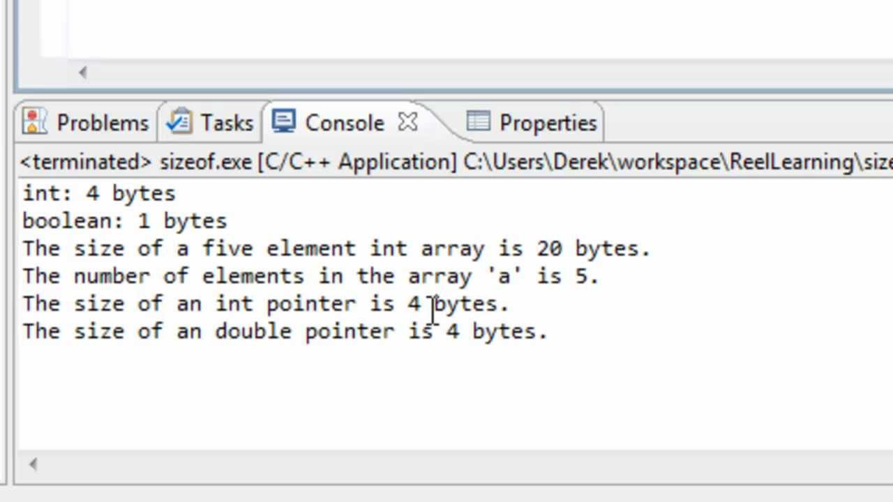 C++ Programming: Using the sizeof operator