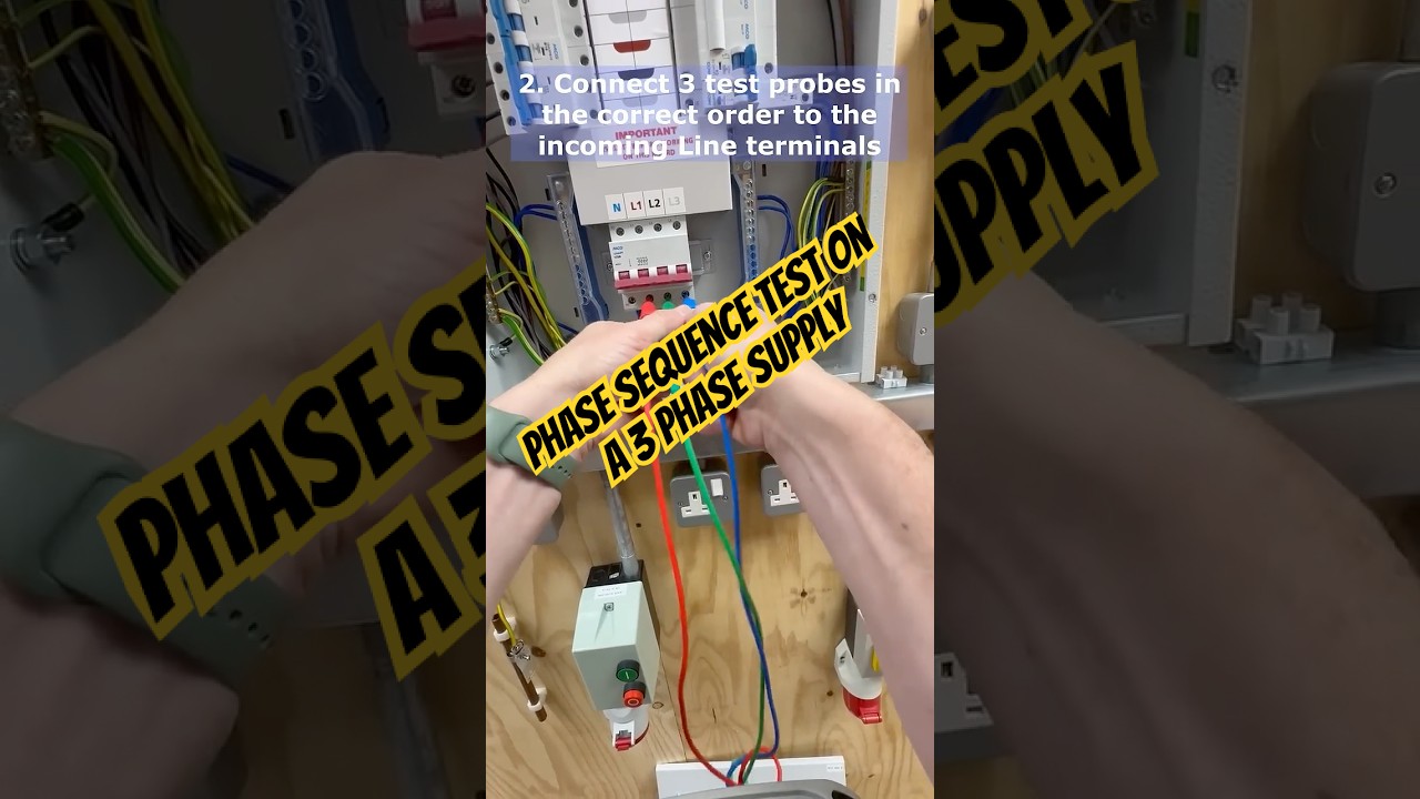 Phase sequence test on a 3 phase supply #2391 #electrician #am2 #megger #inspectionandtesting