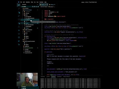 AI bot answering support questions (LangChain, OpenAI)