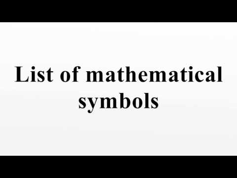 List of mathematical symbols