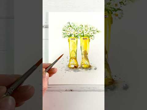 Watercolour wellies tutorial!