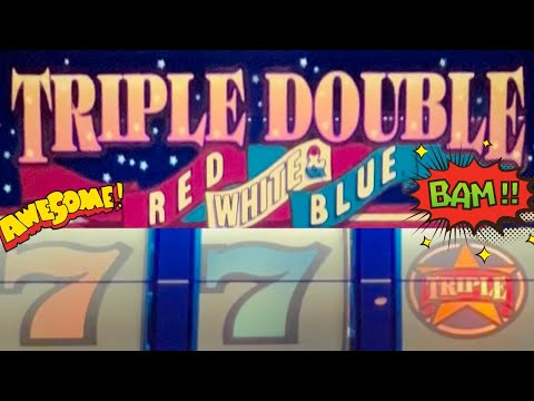 Classic Old School Triple Double Red White & Blue Slot