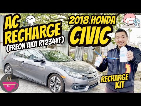 How to: AC Recharge Refill 2018 Honda Civic Refrigerant (Check Recall First!) #hondaac R1234yf