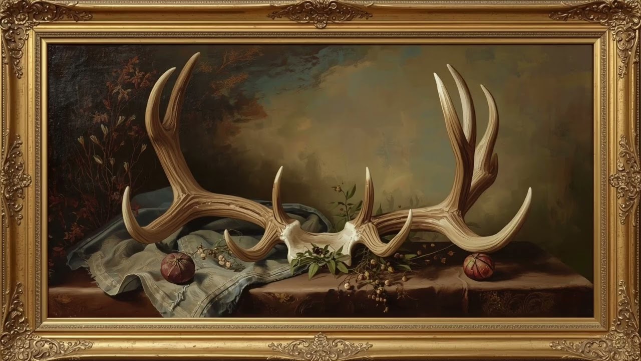 Artistic Frame TV | Deer Antlers Still Life Art | Oil Painting | TV Screensaver Wallpaper