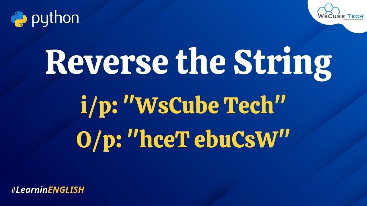 Python Program to Reverse a String using for loop - English