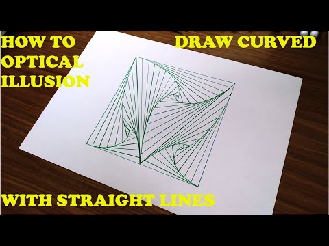 HOW TO DRAW CURVED OPTICAL ILLUSION WITH STRAIGHT LINES