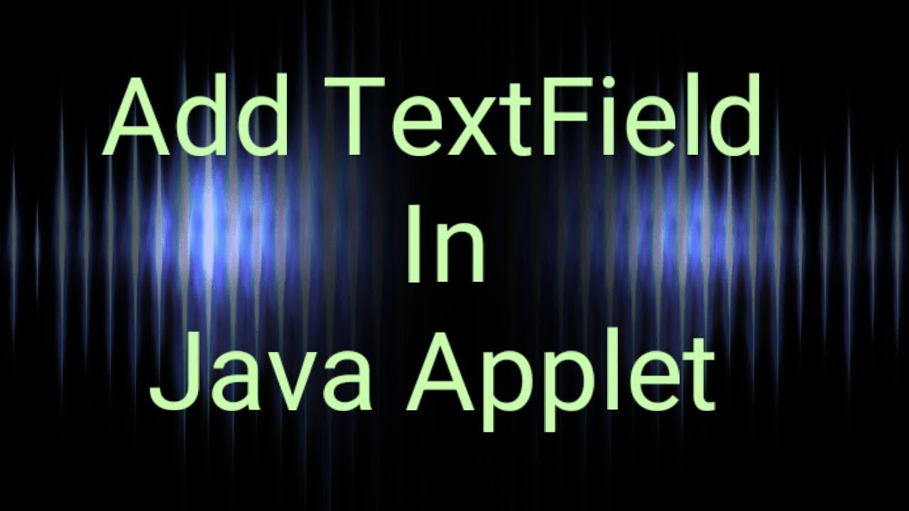 How To Add TextField in Java Applet