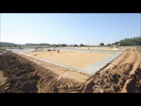 Time lapse of the construction of 1 of 16 sludge treatment reed bed basins