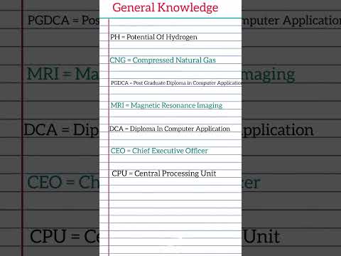 Important Full Form PH,DCA,PGDCA, CPU#general_knowledge #knowledge #fullform #gkquestion