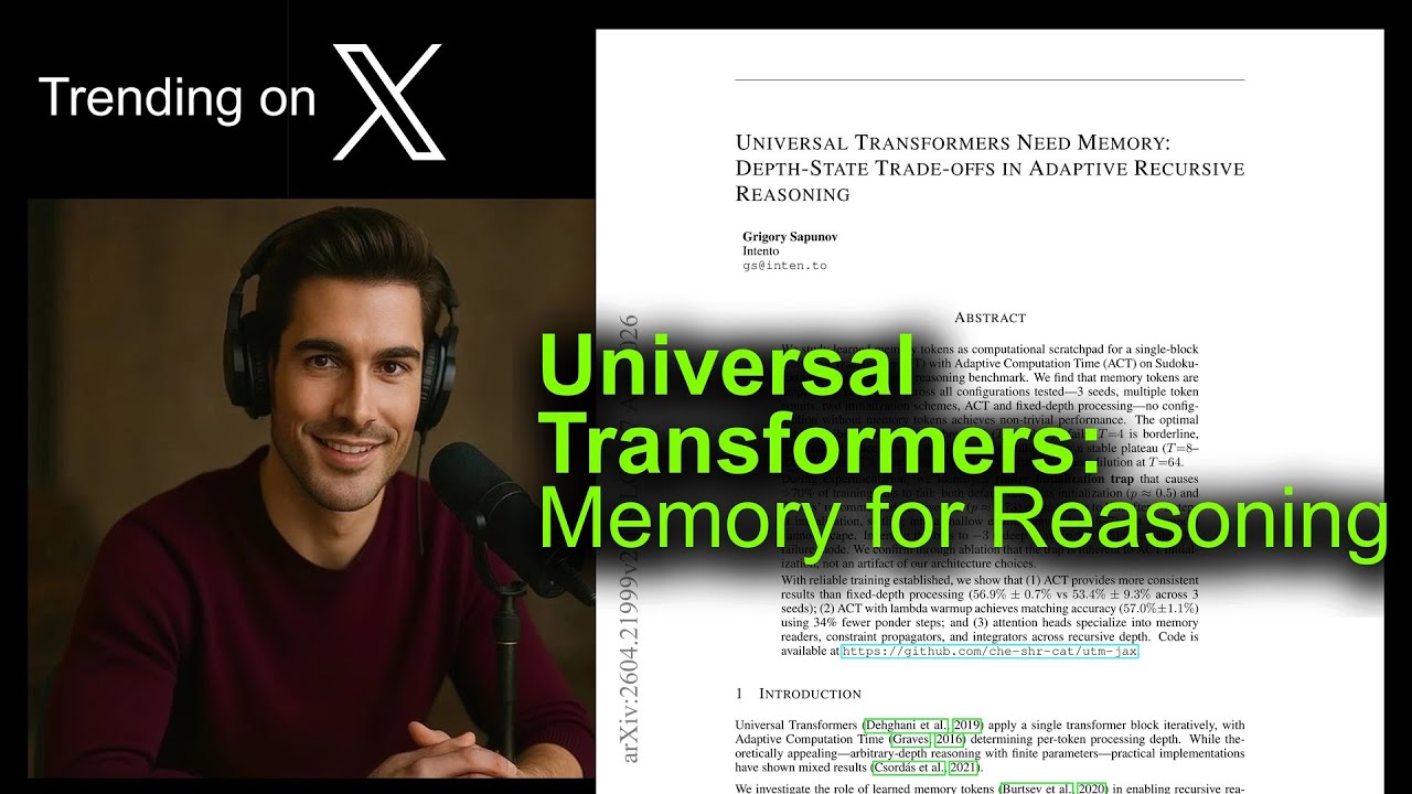Universal Transformers: Memory for Reasoning