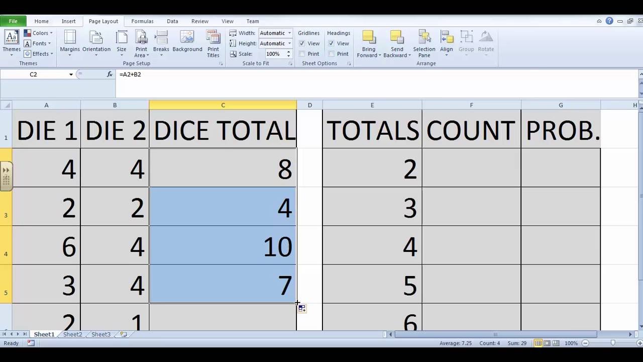 MDM-U2.5-Monte Carlo Two Dice Simulation