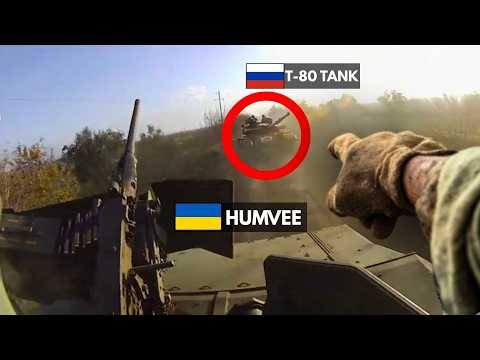 Incredible footage shows Ukrainian soldiers in Humvee storming Russian-held village on the frontline