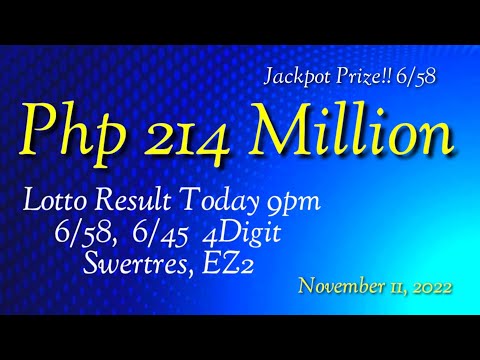 PCSO Lotto Result November 11, 2022 6/58, 6/45, 4D, Swertres, EZ2