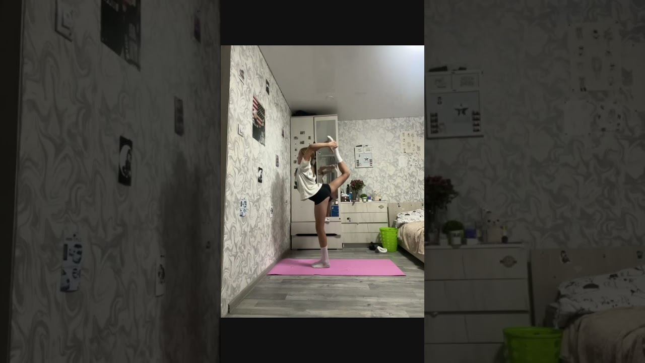 Extreme Needle Stack on Yoga Mat | #gymnastics-girl Flexibility Challenge at Home!