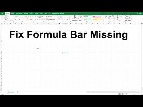 Fix Formula Bar Missing in Microsoft Excel