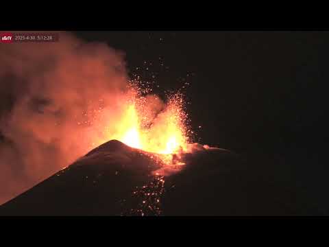 Apr 30, 2025: Sunrise During Mt Etna Eruption in Sicily
