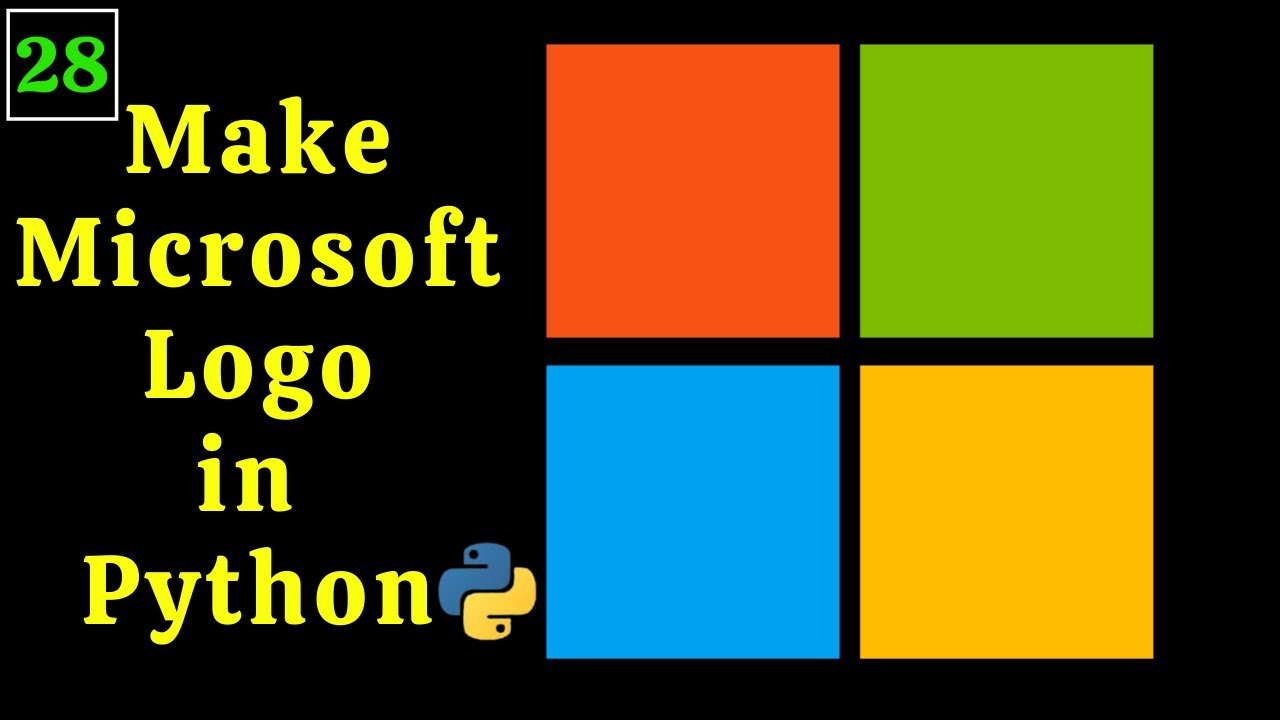 Make Microsoft Logo in Python Turtle Library | Python Turtle Graphics Tutorial #28 | make logos